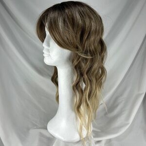 Hair | 42 Wavy Ombr Walnut Brown To Ash And Bleach Blonde Synthetic Wig ...